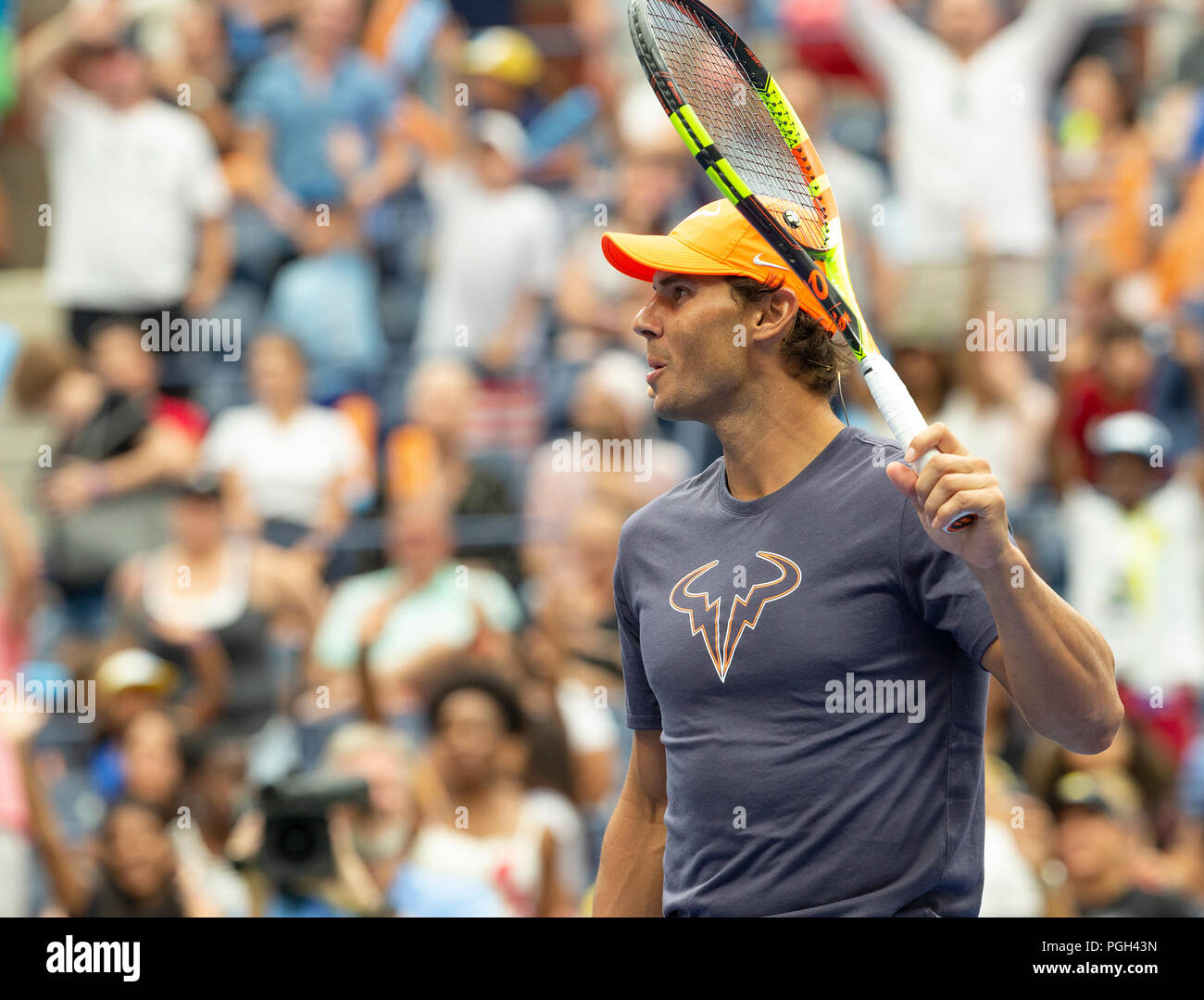 New York, USA. 25th Aug, 2018. Rafael Nadal attends US Open ...