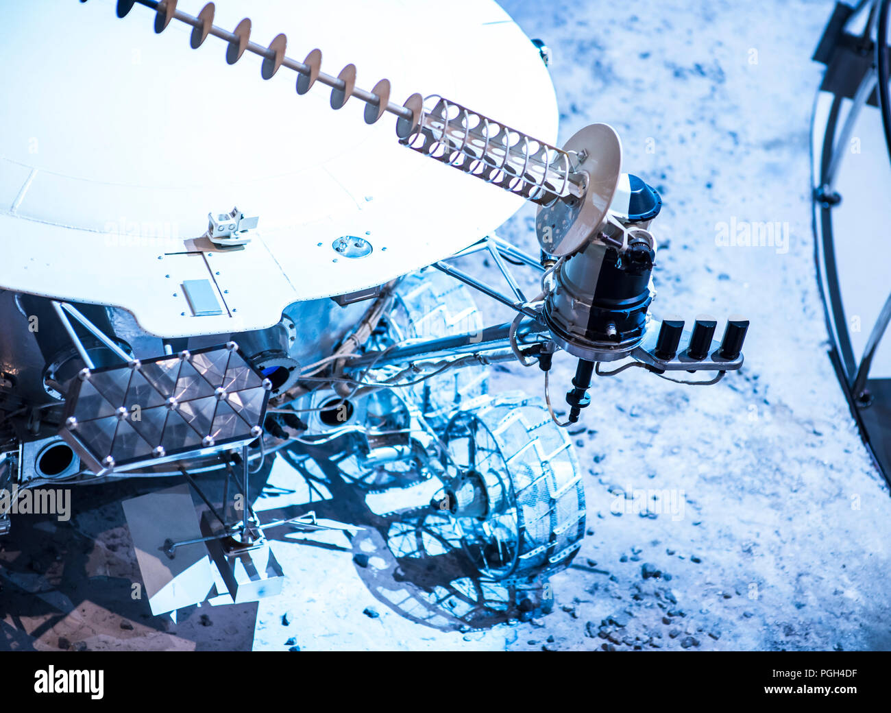 Astronaut Drives Rover. Smart moon-rover performs research work on the ...