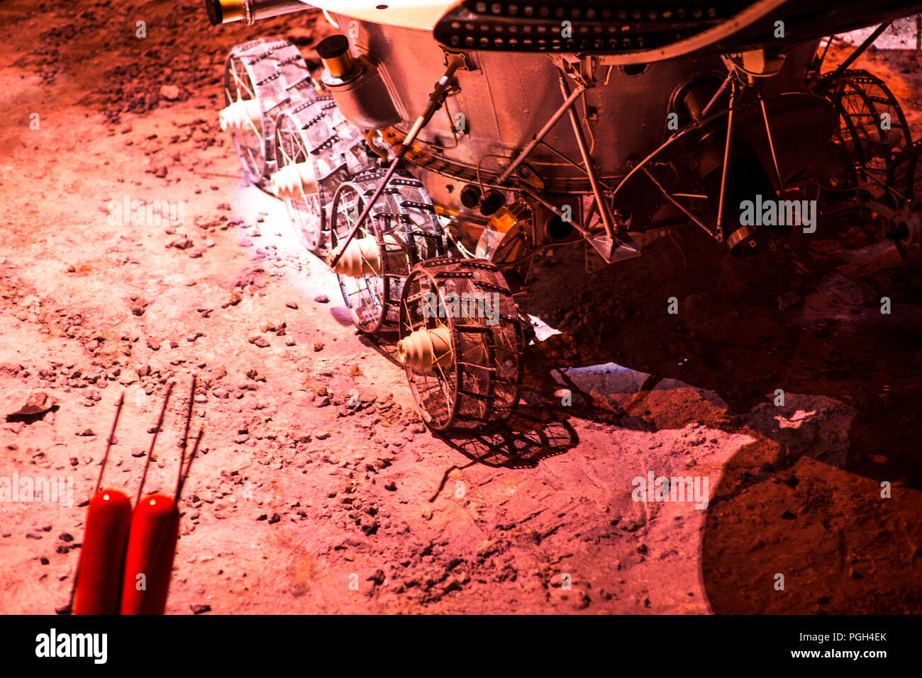 Astronaut Drives Rover. Smart mars-rover performs research work on the ...