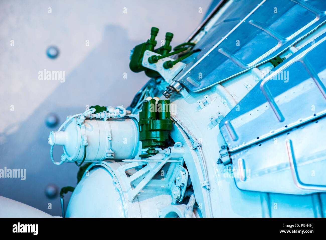 Detail of space rocket engine. Part of the rocket, close-up. Science ...