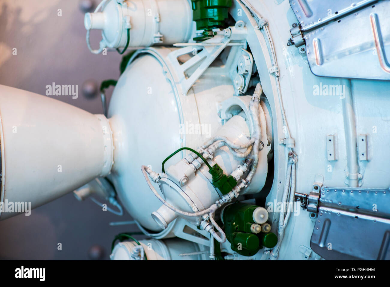 Detail of space rocket engine. Part of the rocket, close-up. Science ...