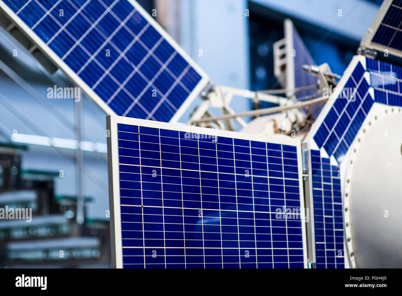 Green technology, space ship solar panels Stock Photo - Alamy