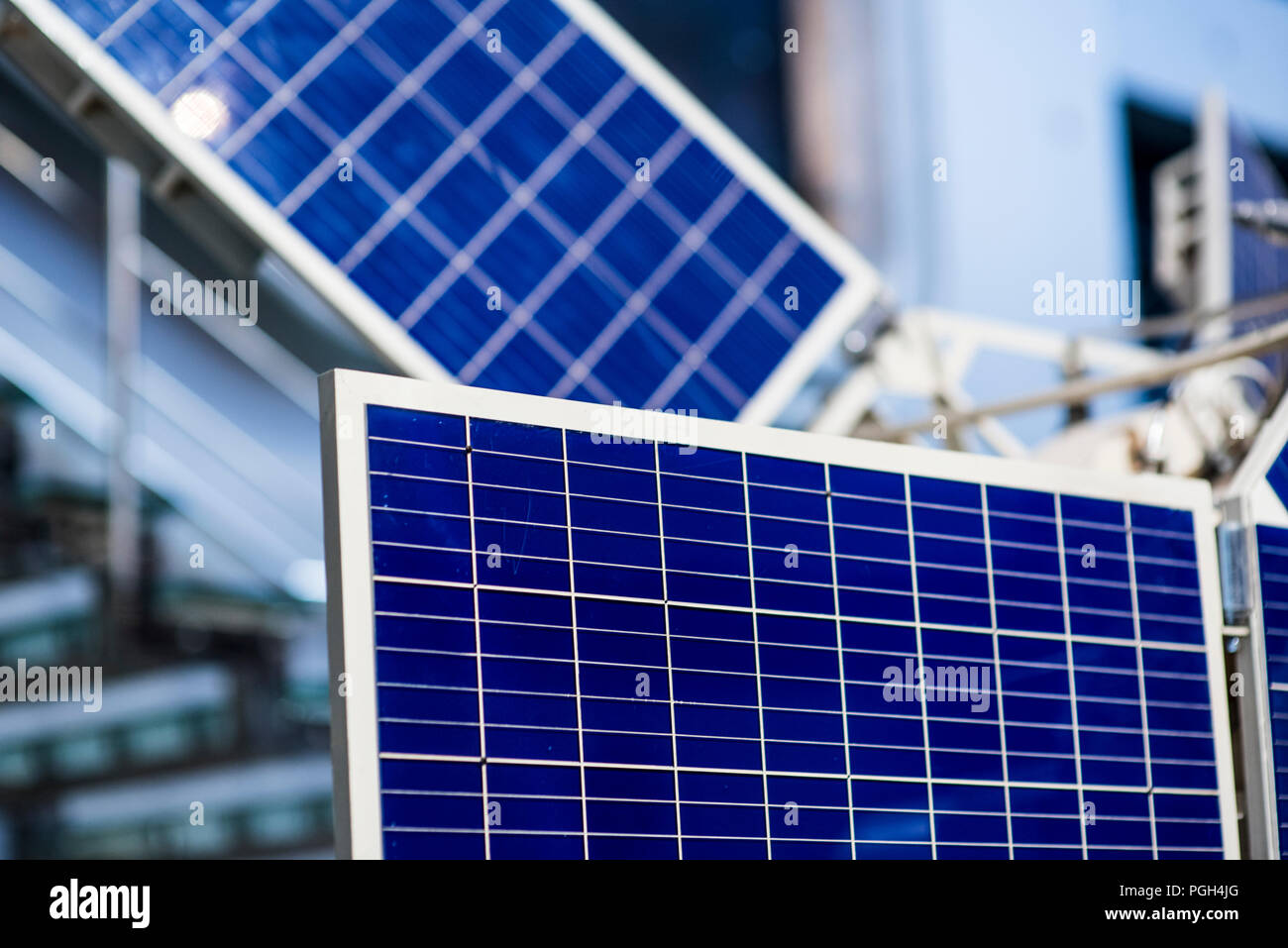 Green technology, space ship solar panels Stock Photo - Alamy
