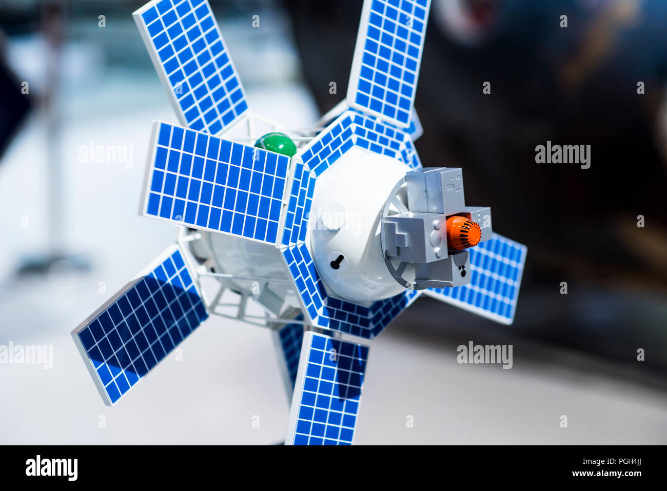 Green technology, space ship solar panels Stock Photo - Alamy