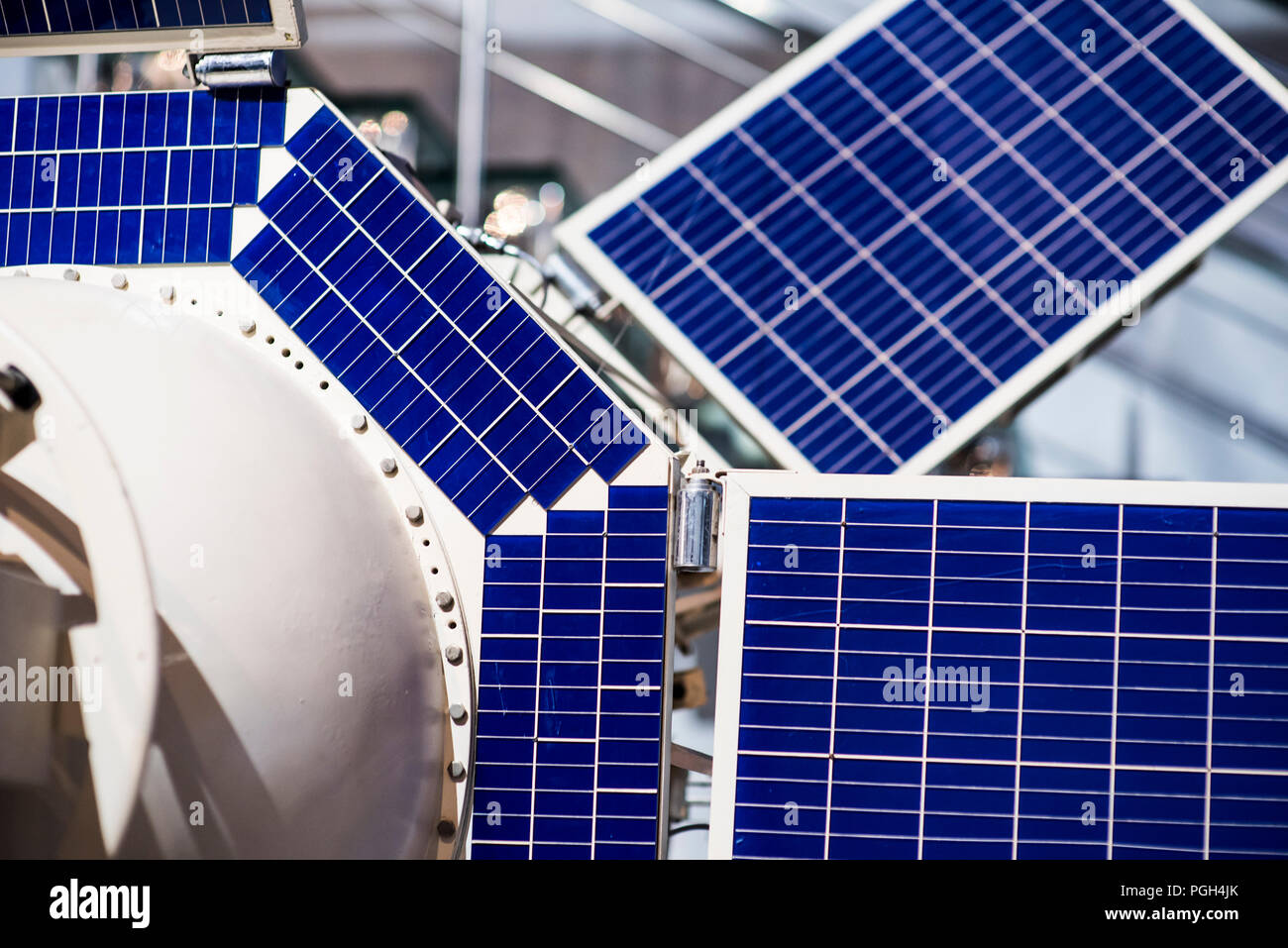 Green technology, space ship solar panels Stock Photo - Alamy