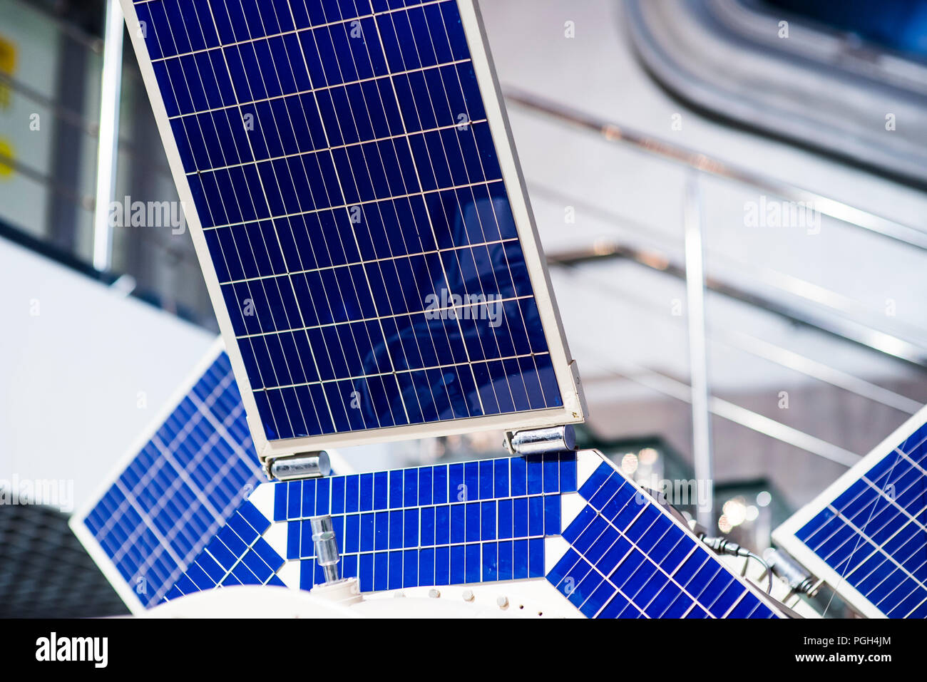 Green technology, space ship solar panels Stock Photo - Alamy