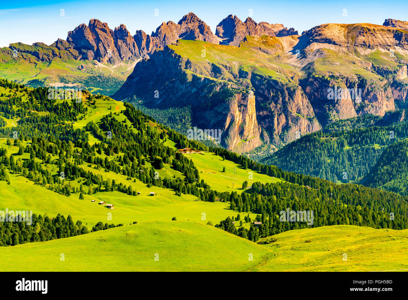 View of the limestone mountain of the Italian Alps the Dolomites in ...