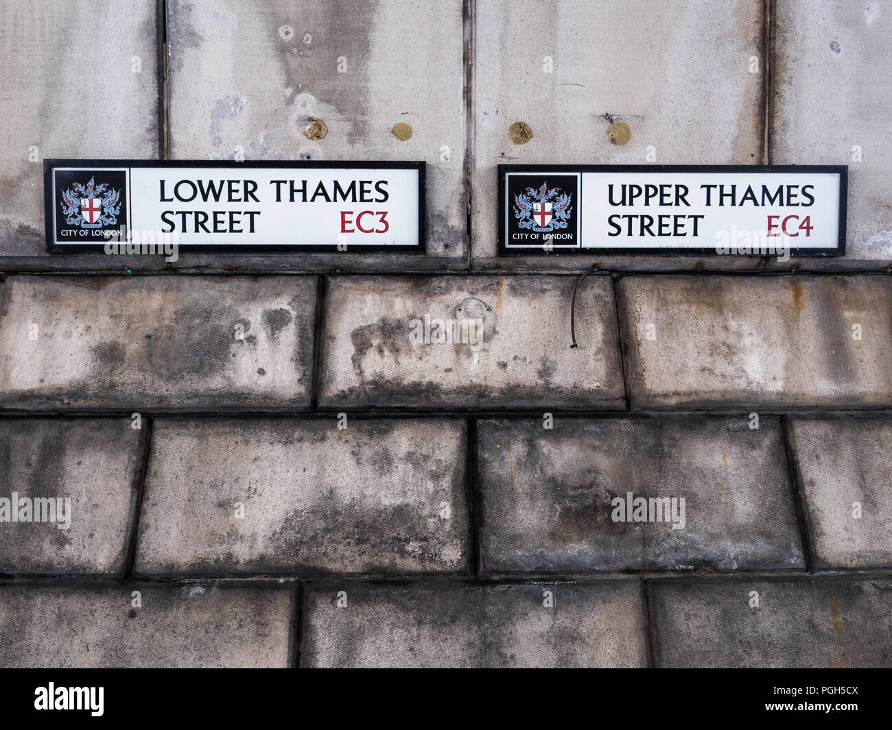 Lower Thames Street and Upper Thames Street Boundary underneath London ...