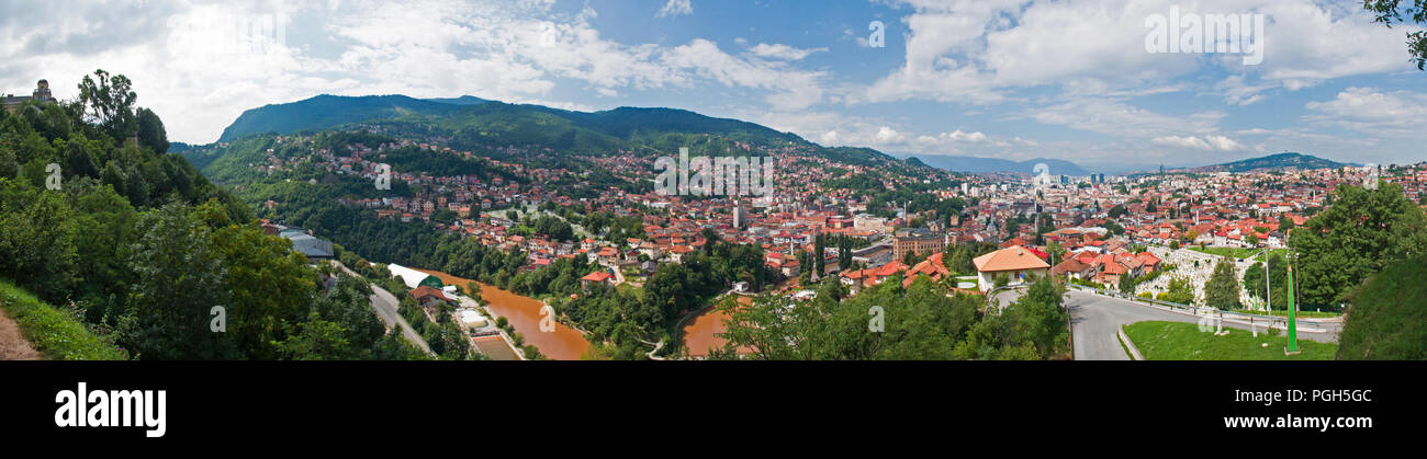 Panoramic view of Sarajevo the capital of Bosnia and Herzegovina ...