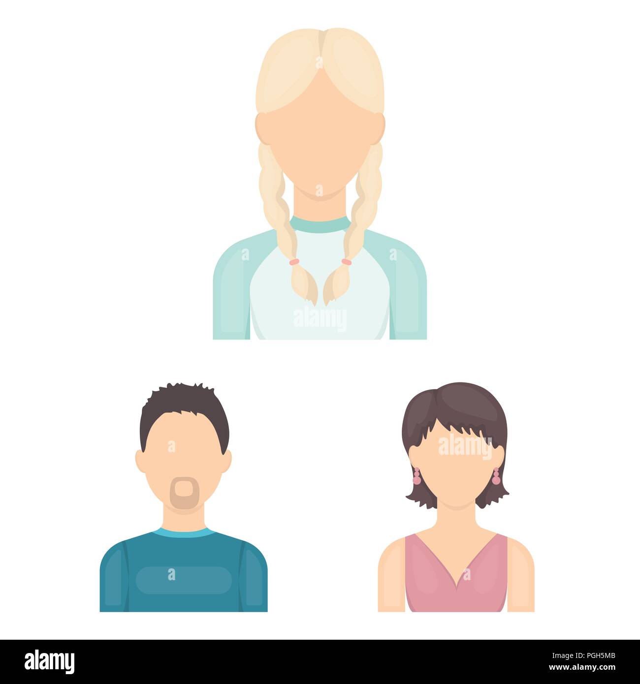 Avatar and face cartoon icons in set collection for design. A person ...