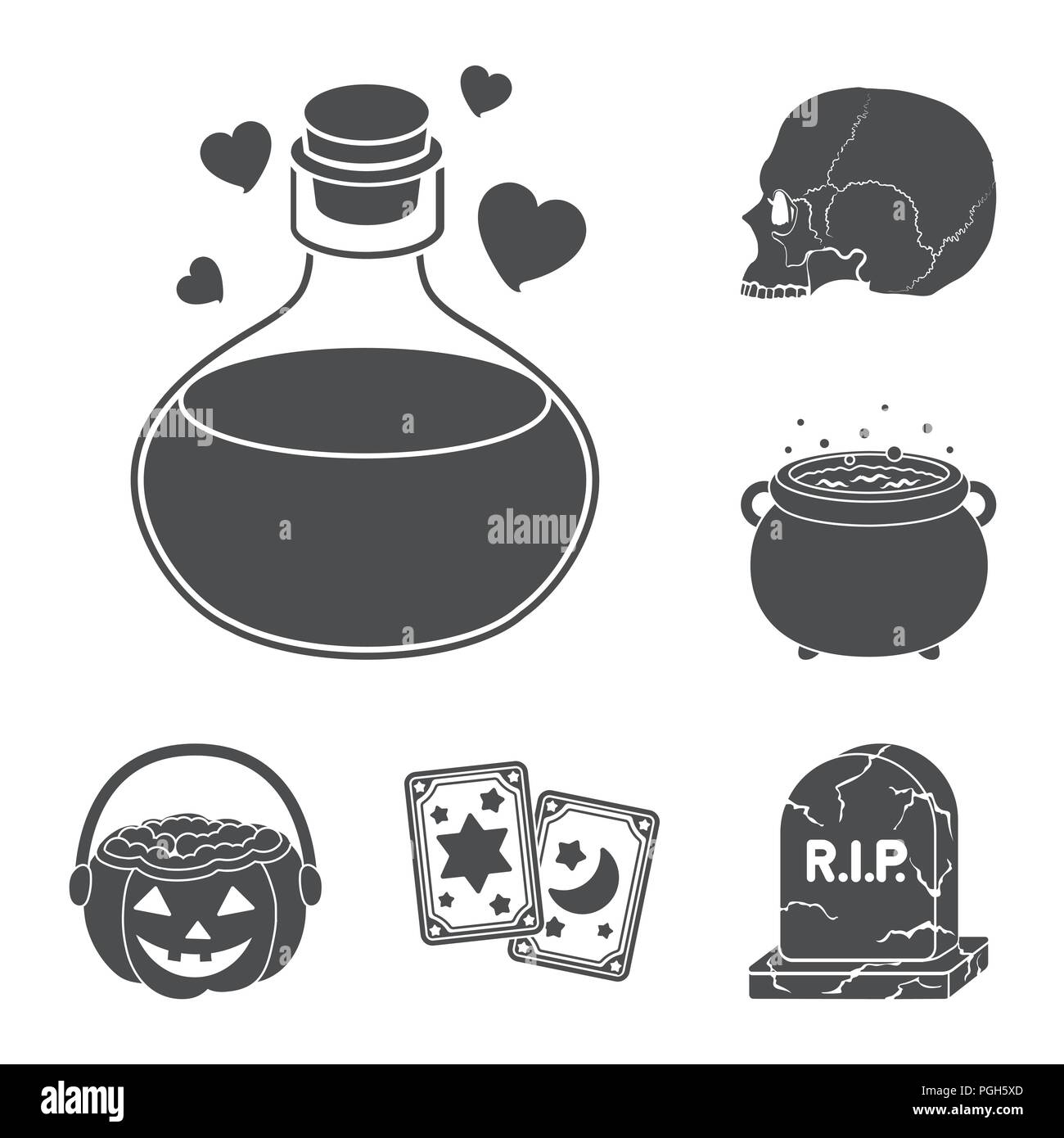 Black and white magic black icons in set collection for design ...