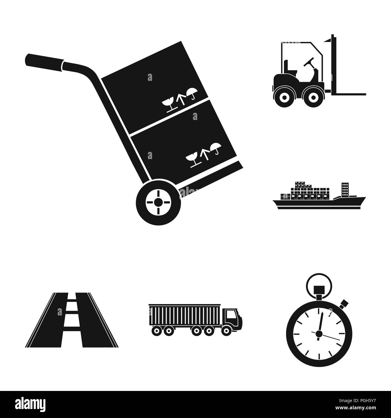 Logistics service black icons in set collection for design. Logistics ...