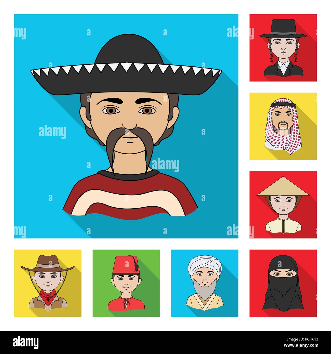 The human race flat icons in set collection for design. People and ...