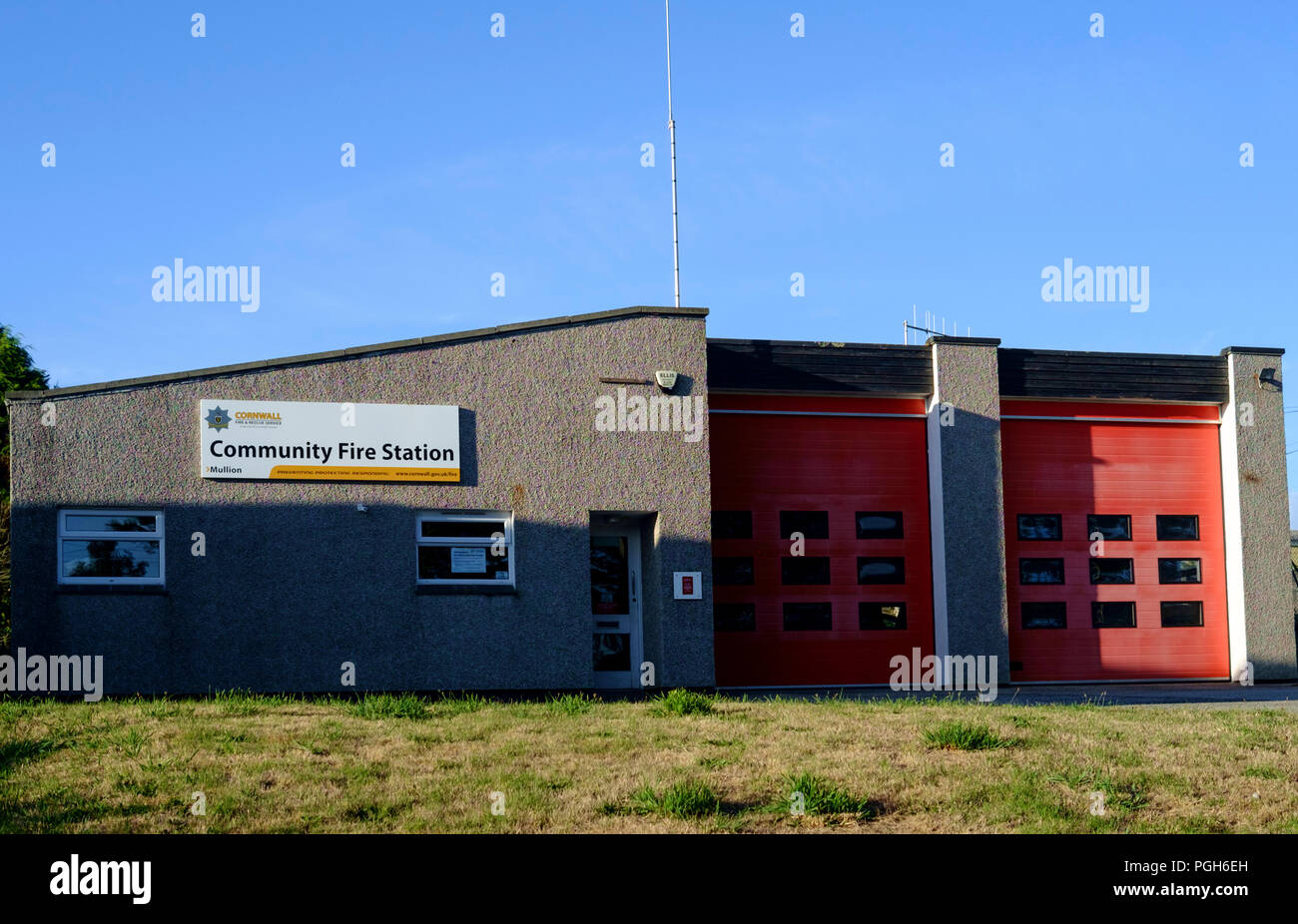 Mullion Fire station, on the Lizard Peninsula, Cornwall England UK ...