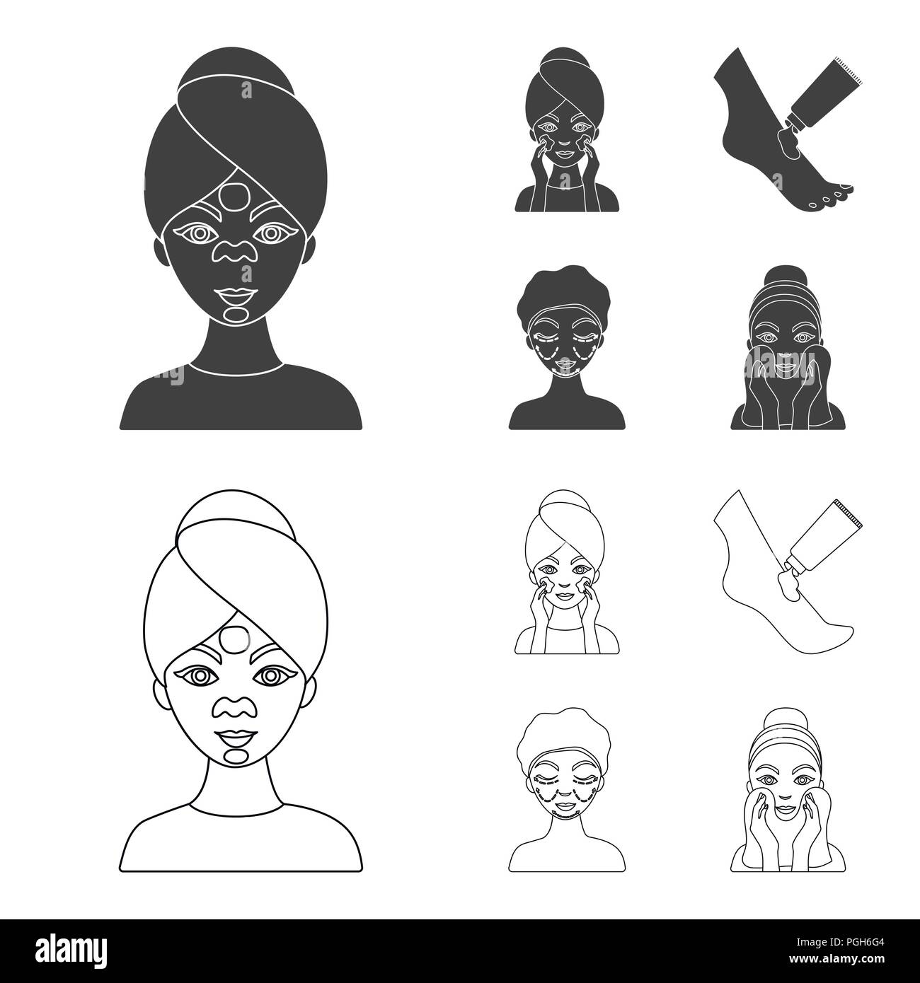 Wiping face with cotton wool Stock Vector Images - Alamy