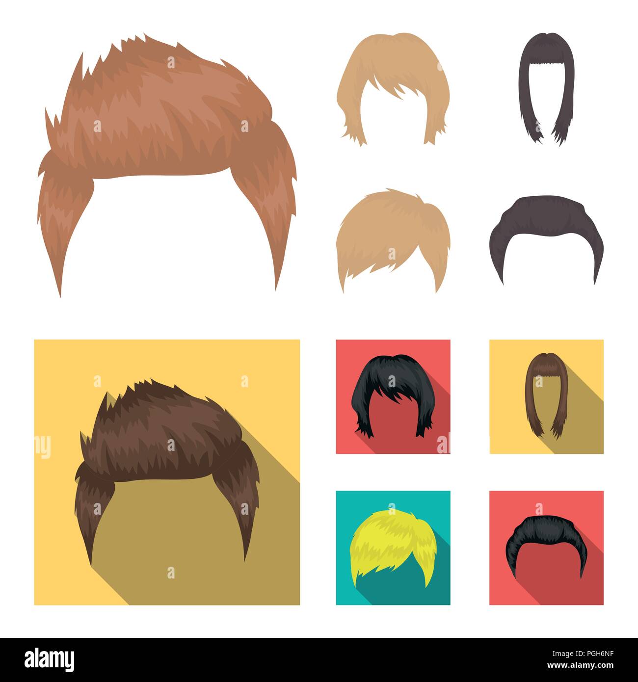 Mustache and beard, hairstyles cartoon,flat icons in set collection for ...