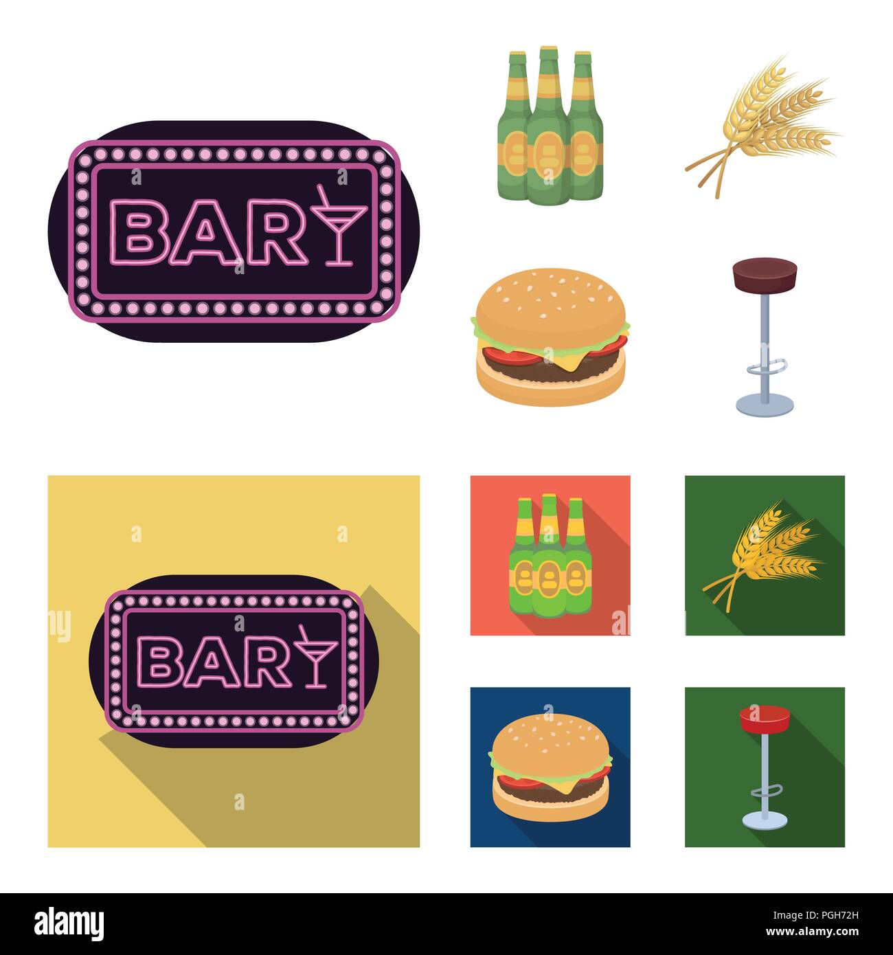 Bar, pub, restaurant, cafe .Pub set collection icons in cartoon,flat ...