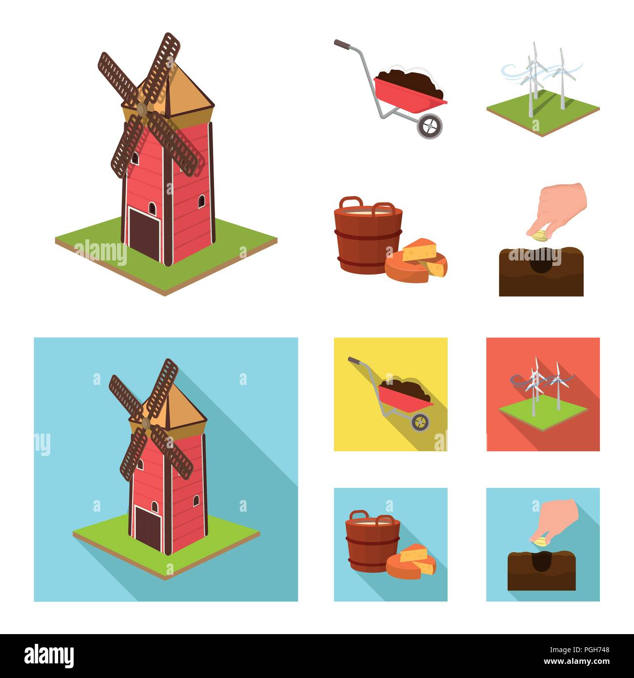 Garden, plot, ecology and other icon in cartoon,flat style. Drink ...