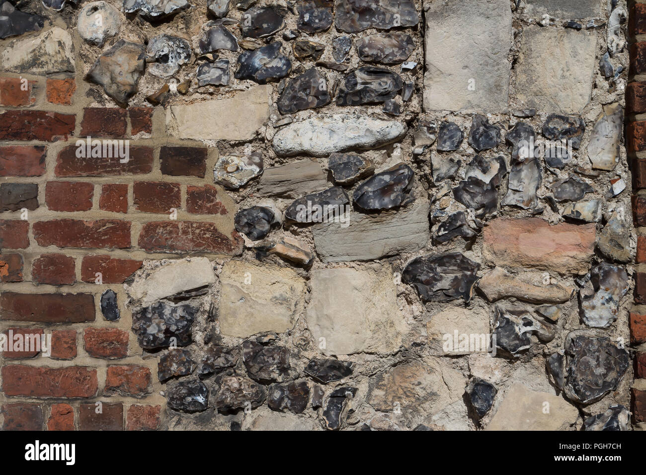 a wall of a house in Canterbury, Kent, England, partially made of ...