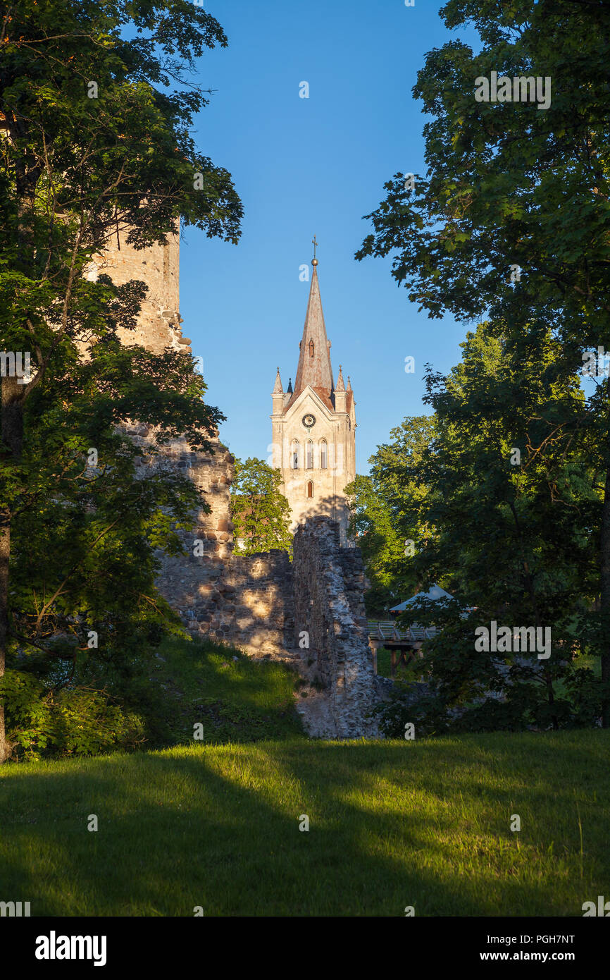 Medieval church of Cesis, Latvia Stock Photo - Alamy