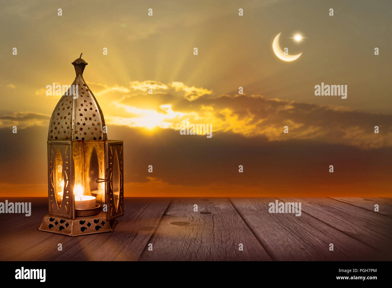 festive light islamic backdrop Stock Photo - Alamy