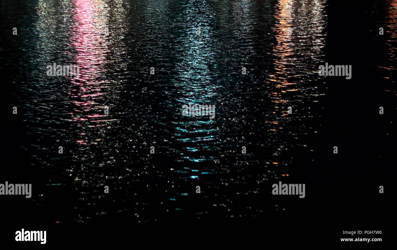 Lights reflect on the water Stock Photo - Alamy
