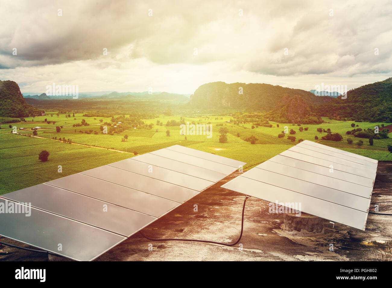 Solar cells installed on electric hi-res stock photography and images ...