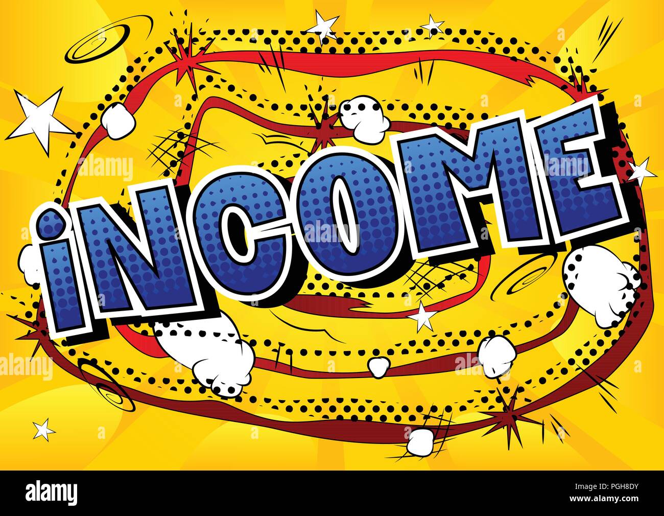 Income - Vector illustrated comic book style phrase Stock Vector Image ...
