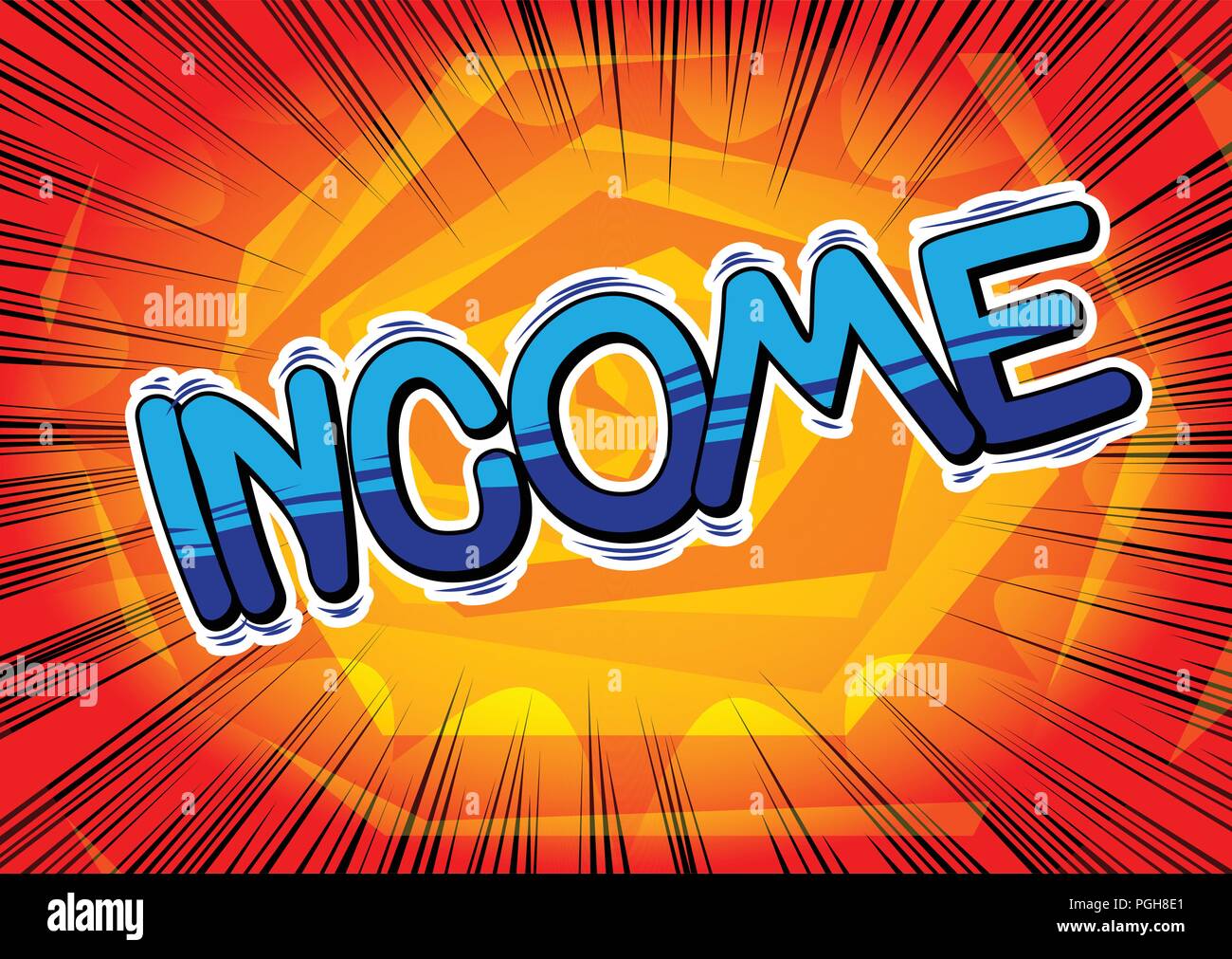 Income - Vector illustrated comic book style phrase Stock Vector Image ...
