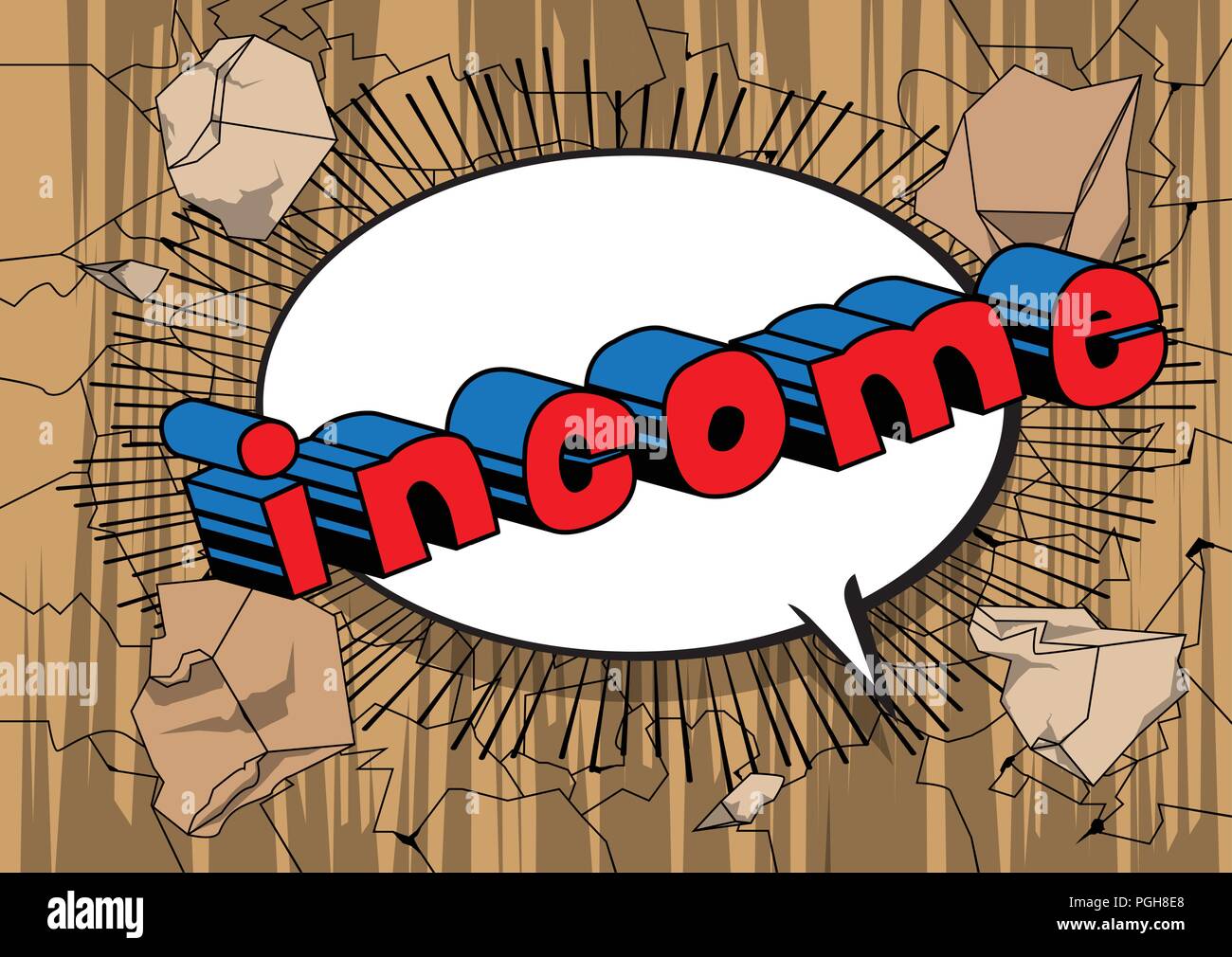 Income - Vector illustrated comic book style phrase Stock Vector Image ...