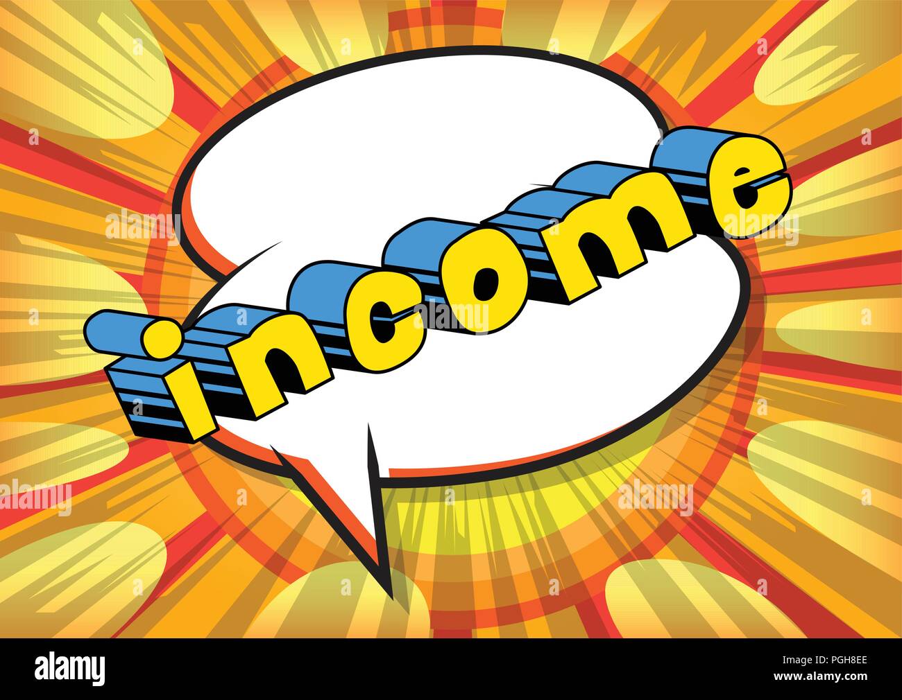 Income - Vector illustrated comic book style phrase Stock Vector Image ...