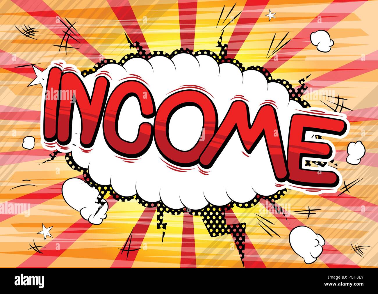 Income - Vector illustrated comic book style phrase Stock Vector Image ...