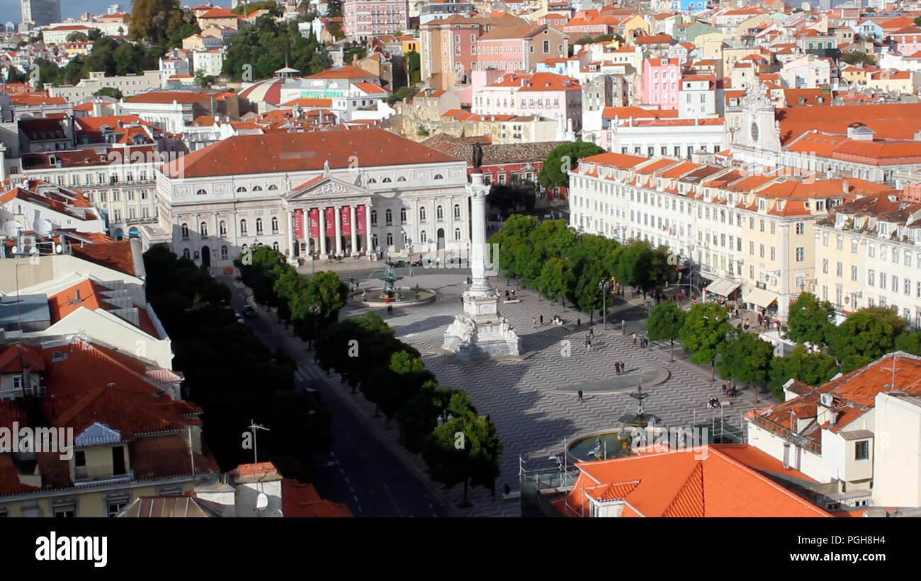 Skyline view rossio square hi-res stock photography and images - Alamy