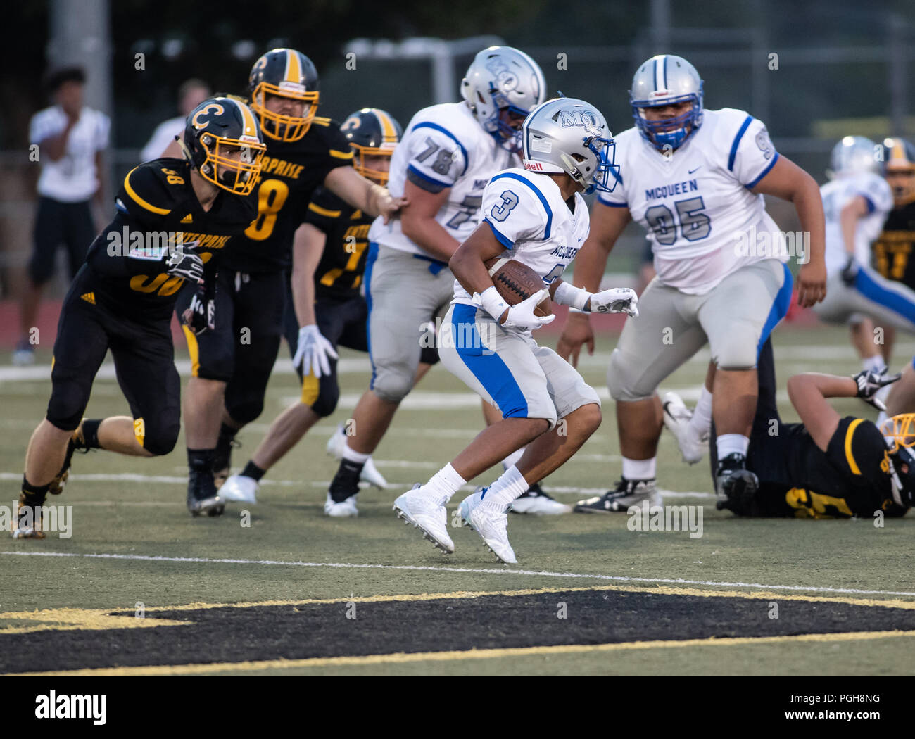 Football action with McQueen High School at Enterprise in Redding ...