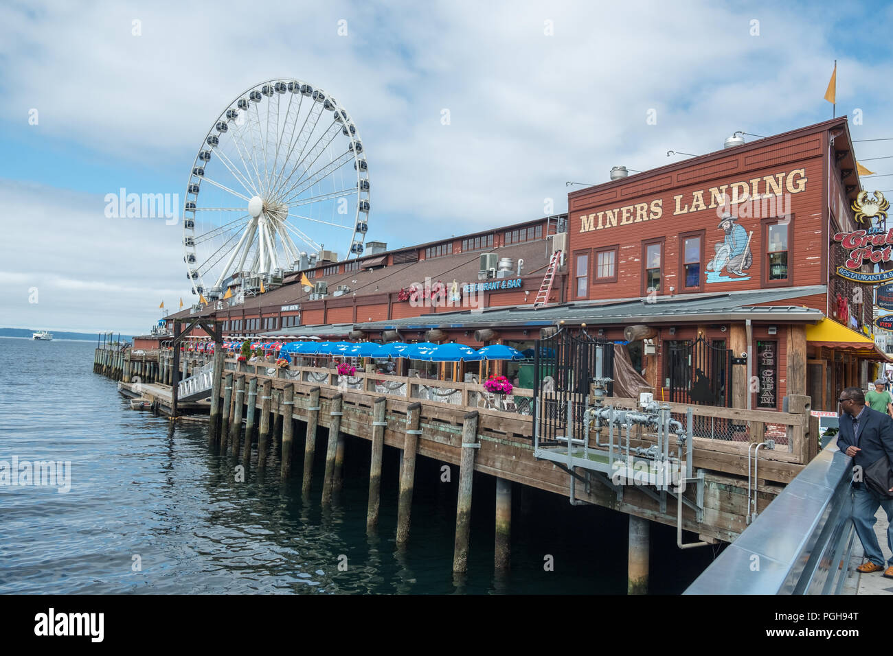 Miners Landing at Pier 57 on Seattle waterfront, USA Stock Photo - Alamy