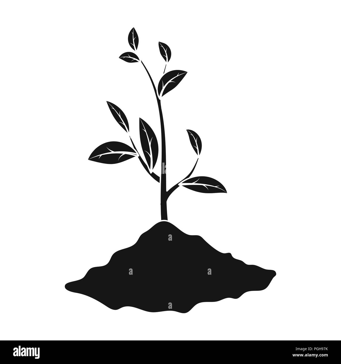 Sprout icon in black design isolated on white background. Bio and ...