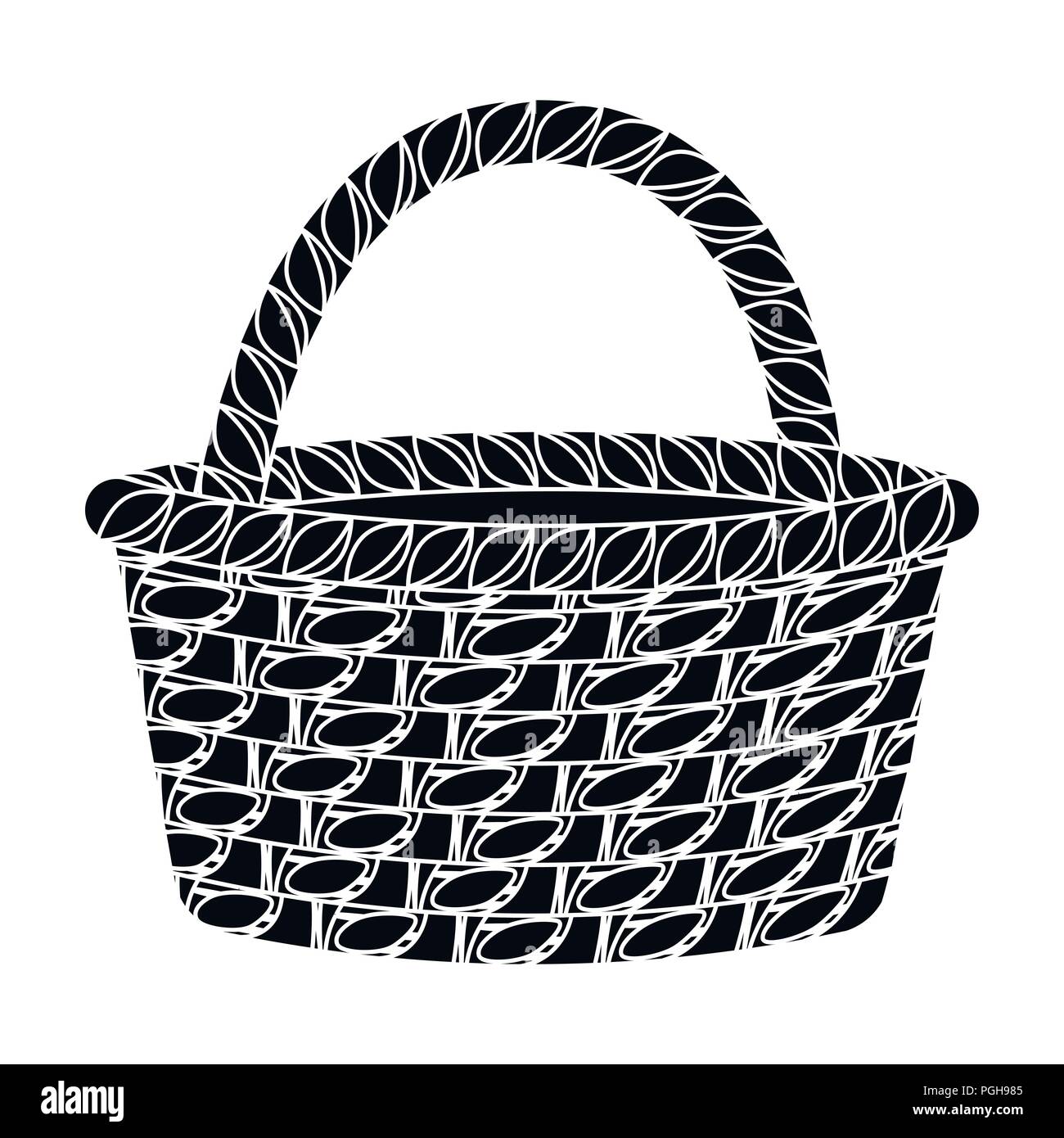 Straw basket for carrying fruits and vegetables in the village.Farm and ...