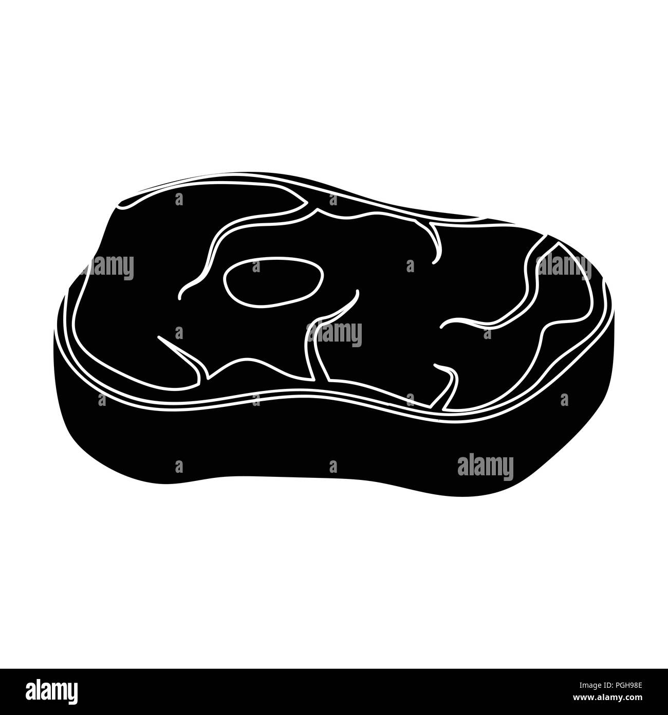 Steak icon in black style isolated on white background. Meats symbol ...