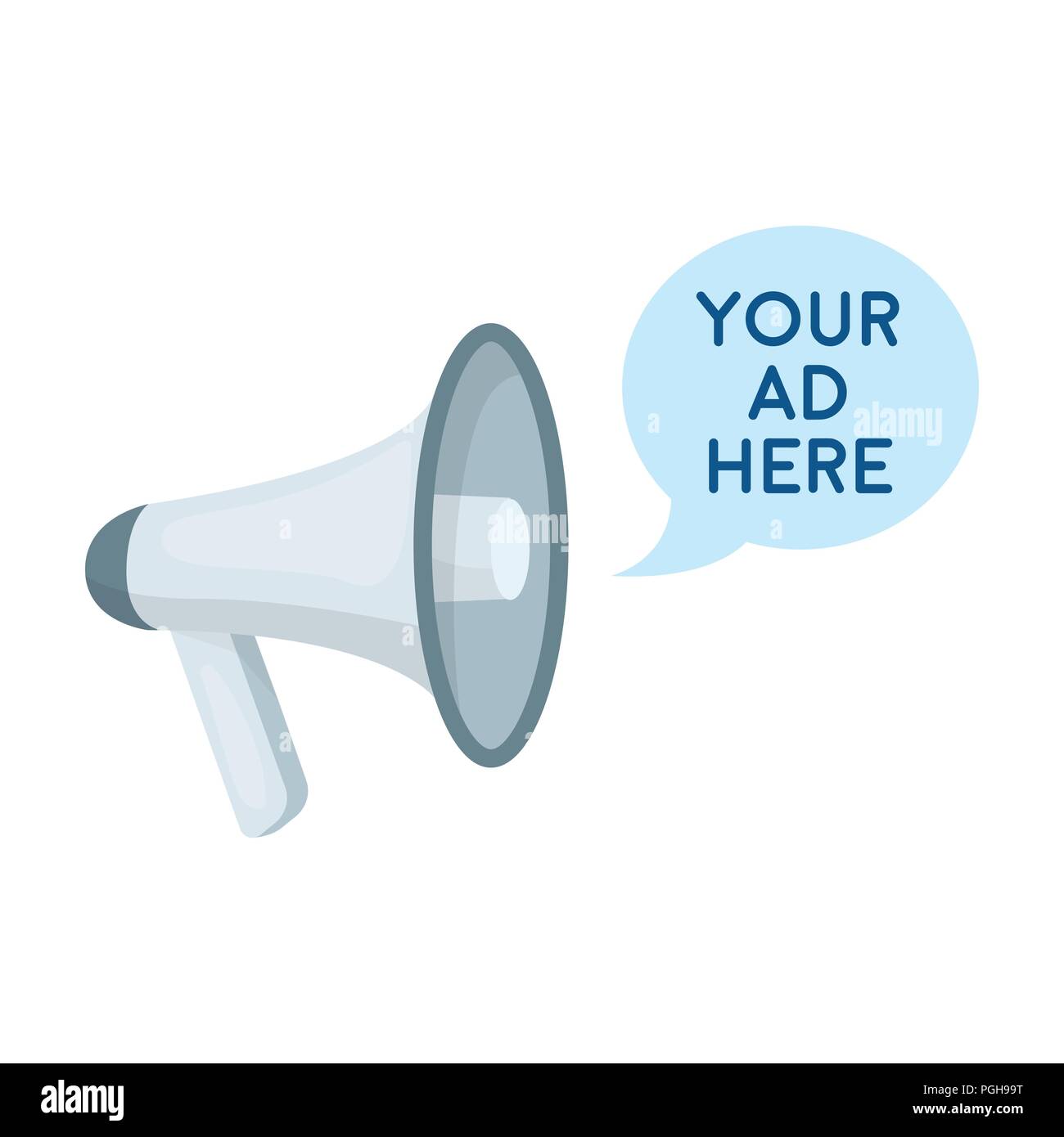 Megaphone advertising icon in cartoon style isolated on white ...