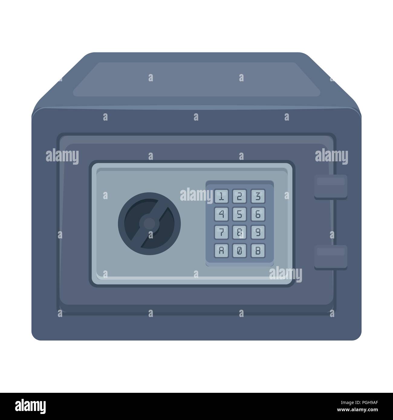 Realistic Steel safeSafe under combination lock. Metal box is hard to ...