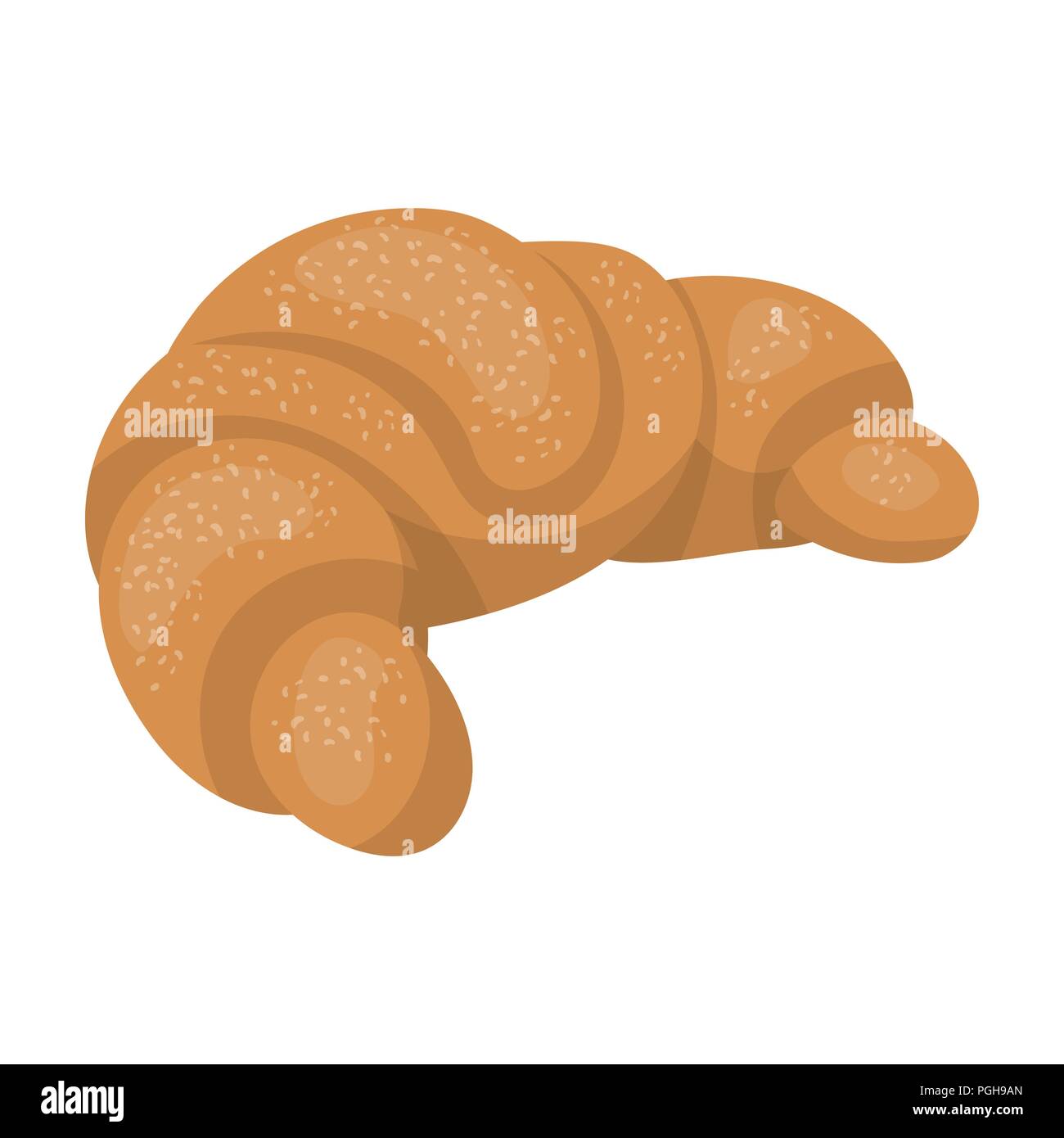 French croissant icon in cartoon design isolated on white background ...