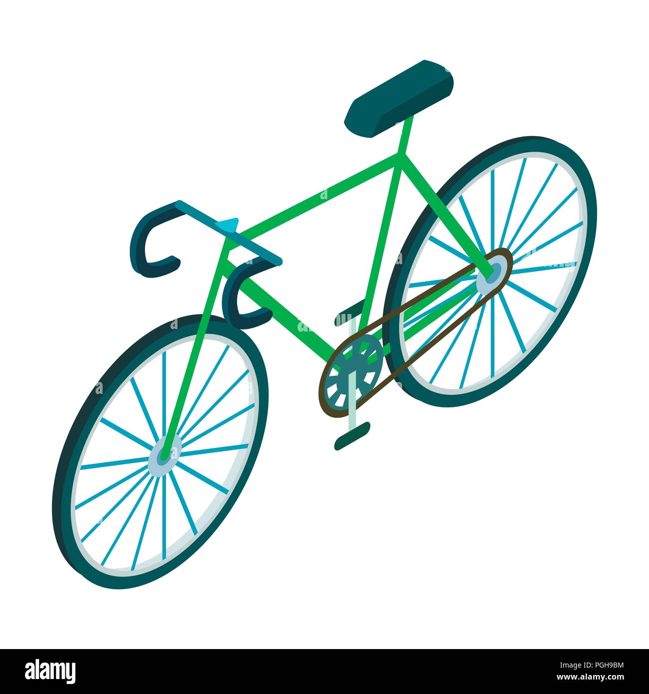 Bicycle icon in cartoon design isolated on white background ...