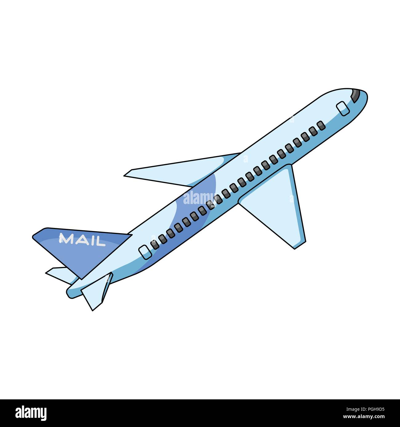 Postal aircraft.Mail and postman single icon in cartoon style vector ...