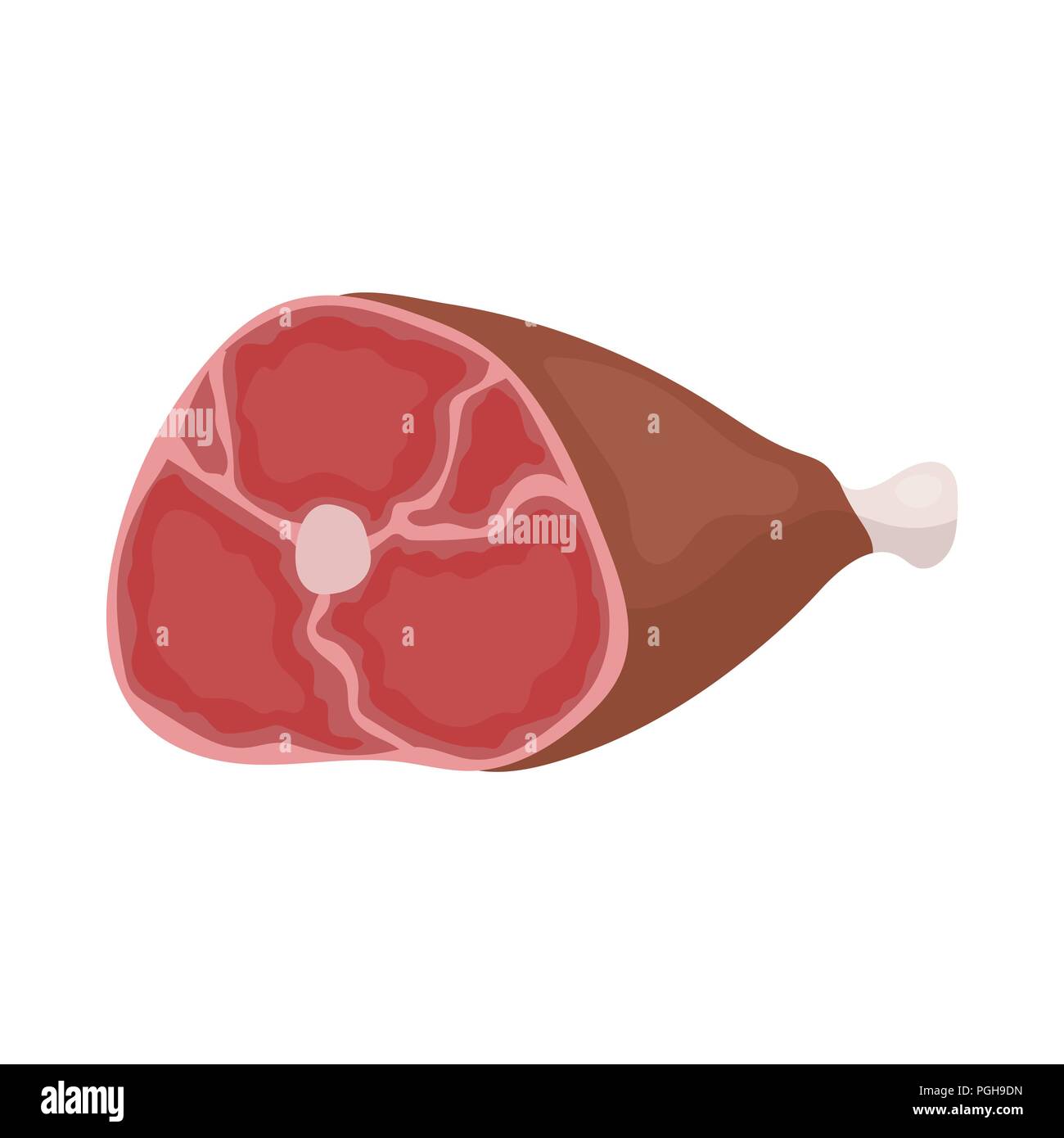 Ham icon in cartoon style isolated on white background. Meats symbol ...