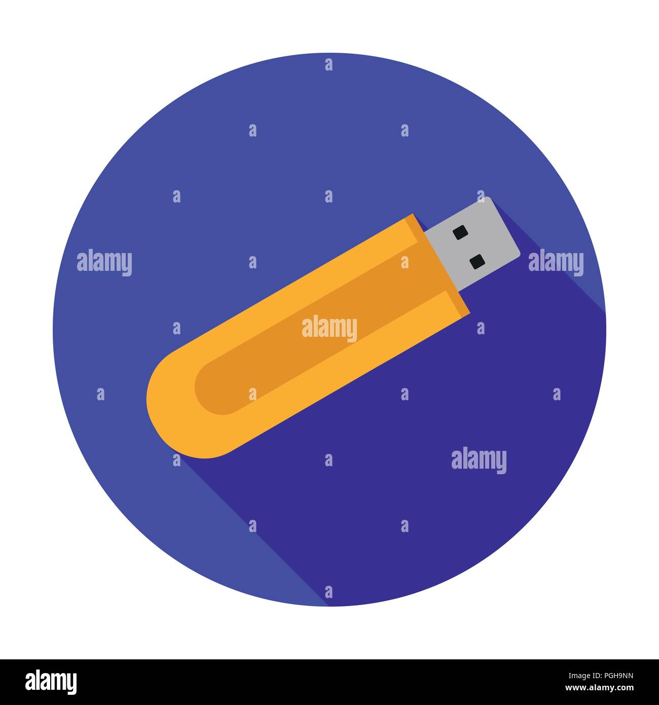 Flash drive icon in flat style isolated on white background. Personal ...