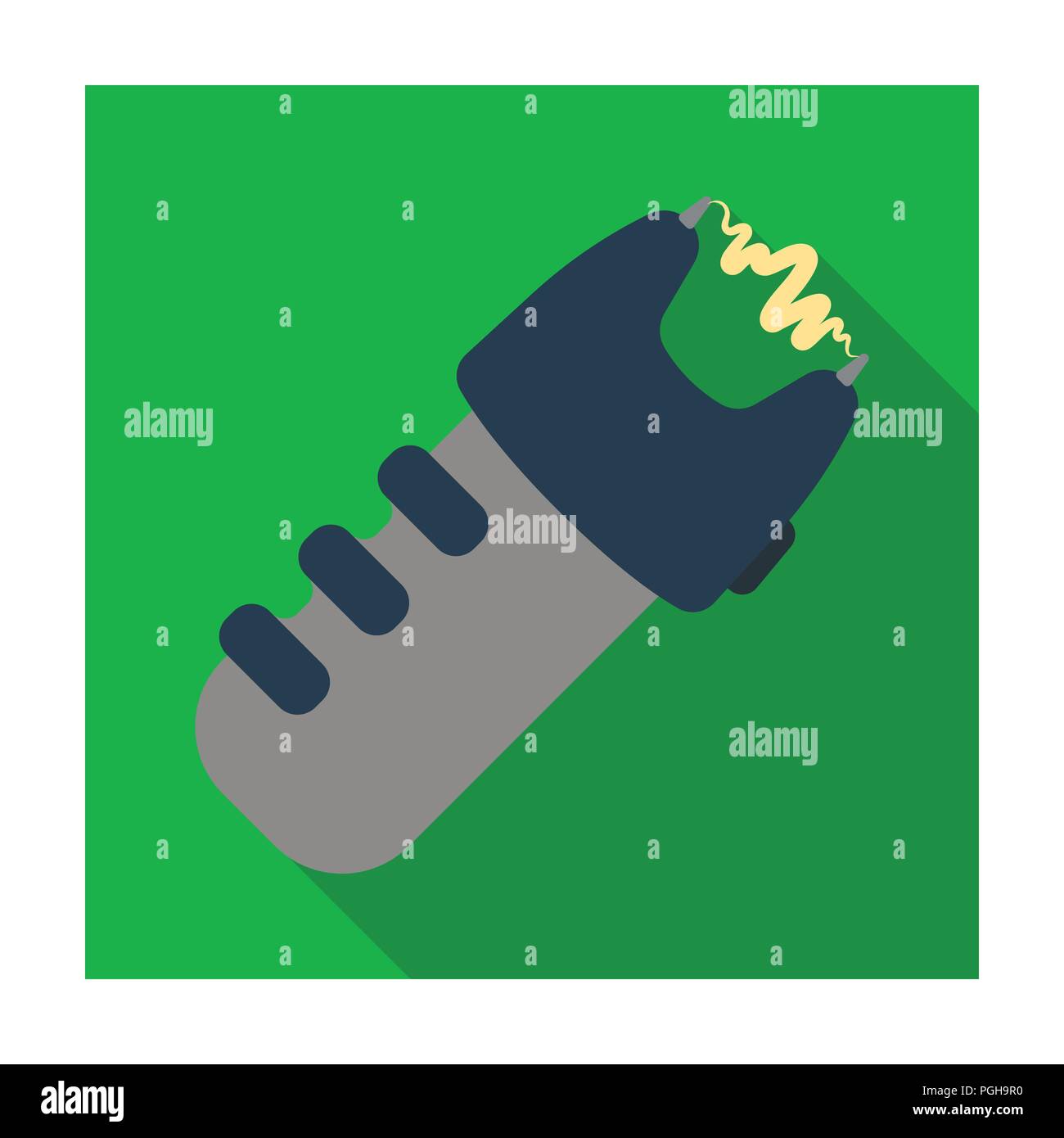 Taser icon in flat design isolated on white background. Police symbol ...