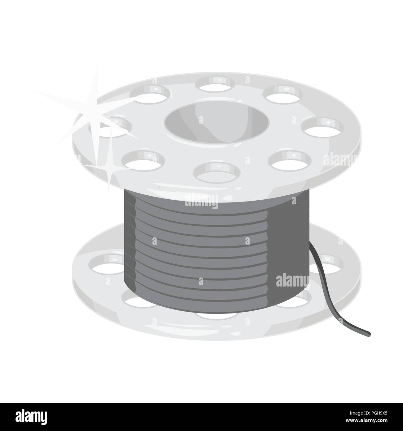 Metal Bobbin For Sewing Sewing And Equipment Single Icon In Monochrome