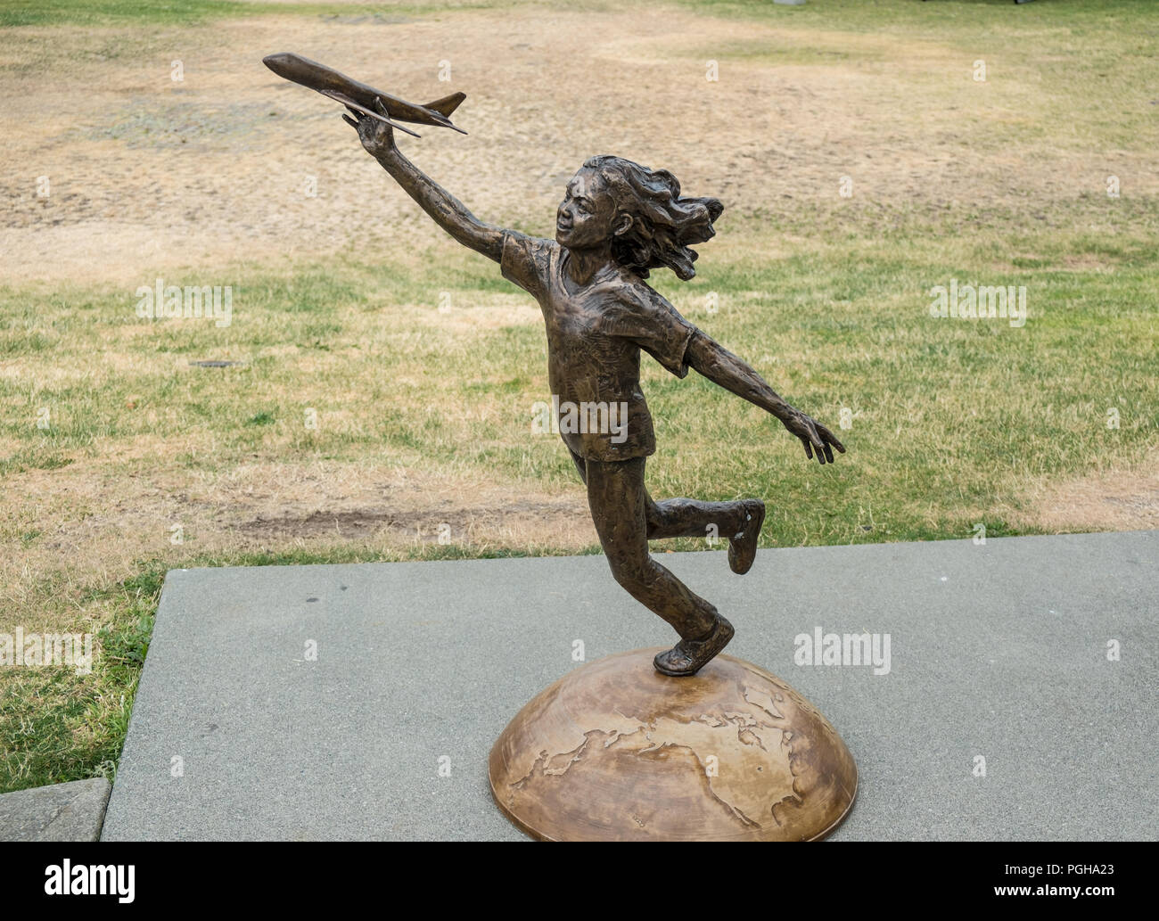 Statue of child at Museum of Flight, Seattle, USA Stock Photo - Alamy
