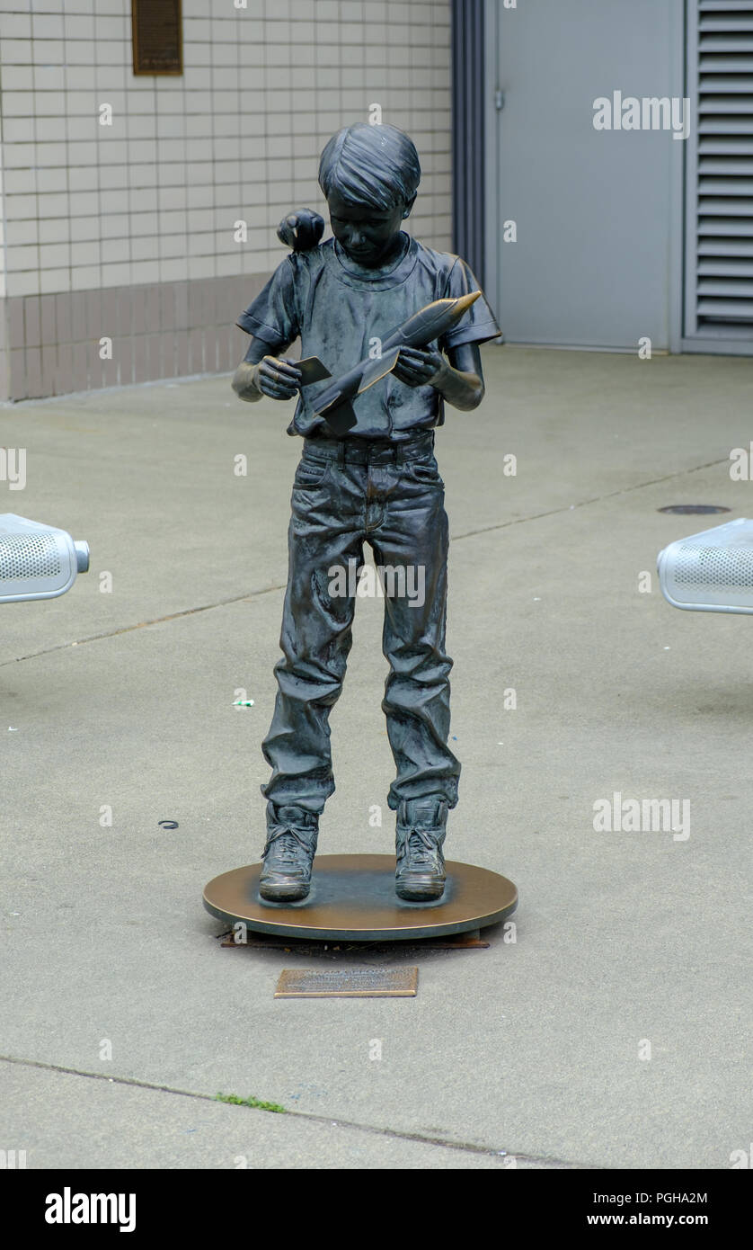 Statue of child at Museum of Flight, Seattle, USA Stock Photo - Alamy