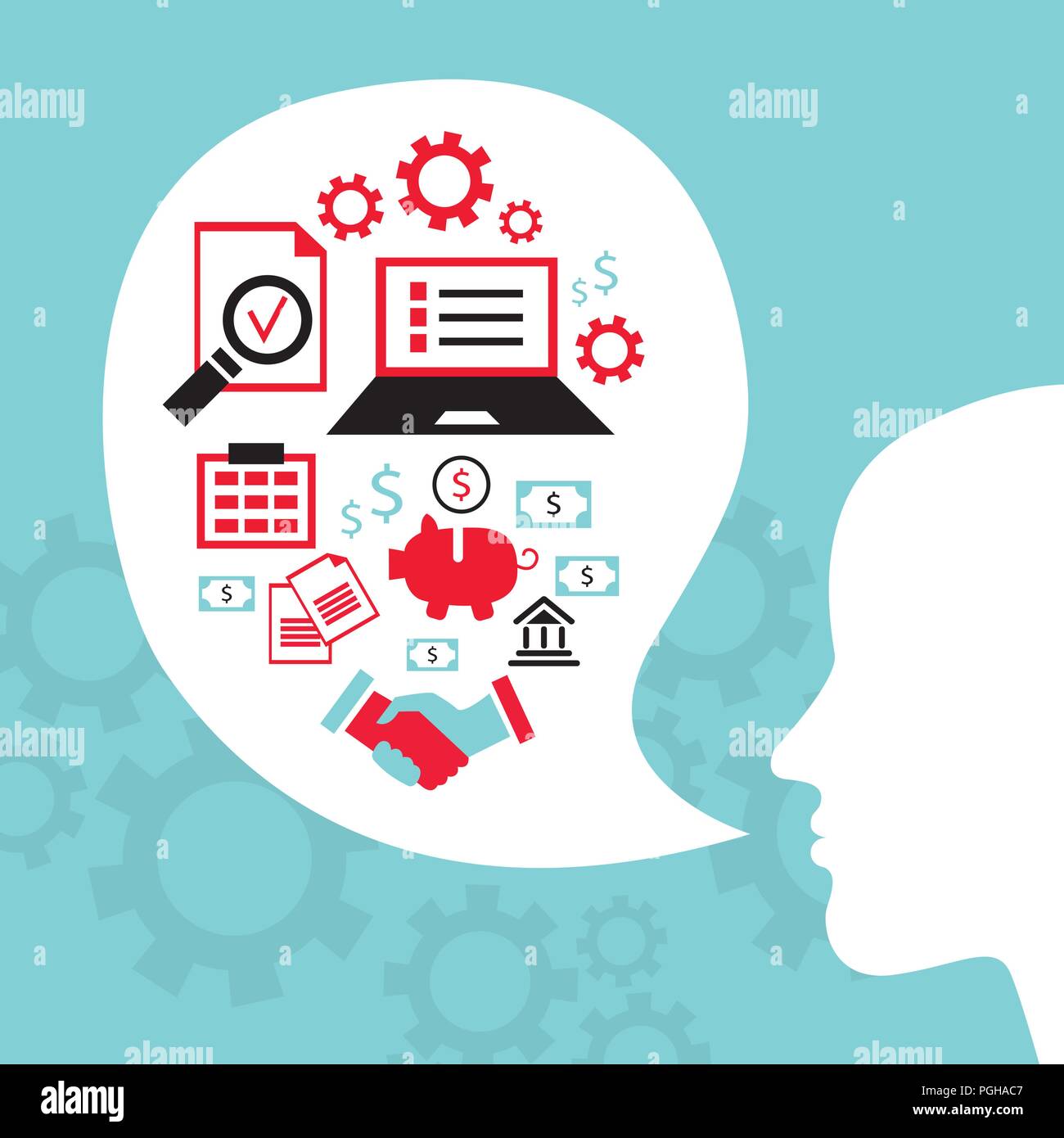 Successful business thought. Bright ideas concept Stock Vector Image ...